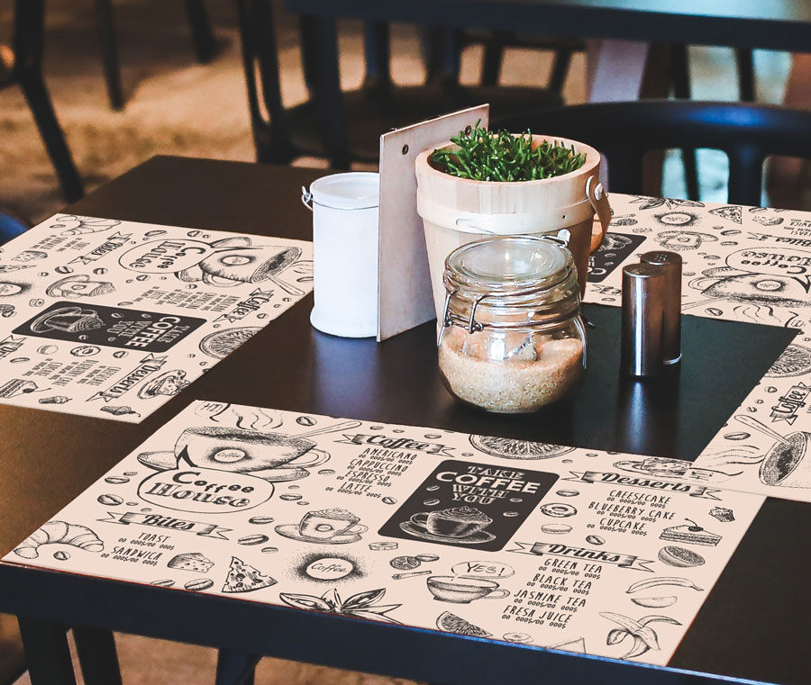 Manteletas Personalizadas de Papel para Restaurantes